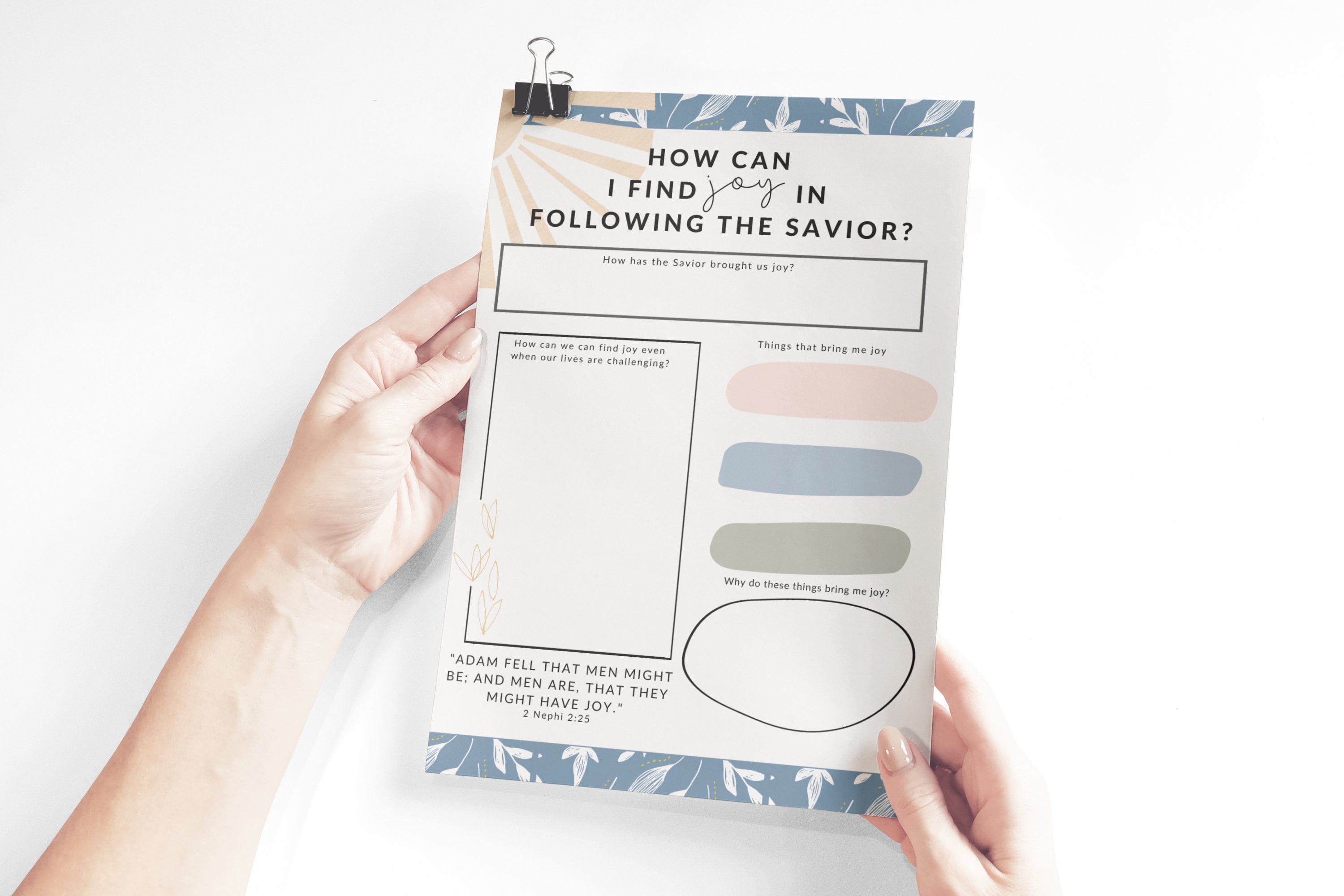 How Can I Find Joy in Following the Savior? August Lesson Worksheet and ...