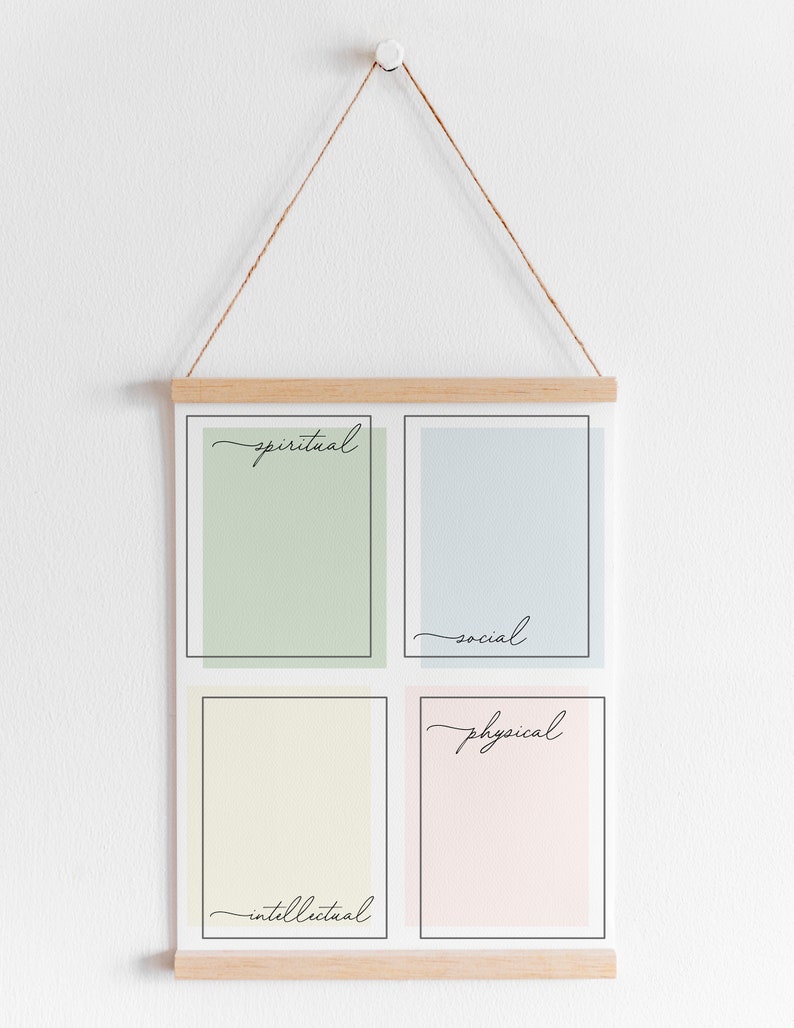 Four Goals Printable - Goal Prints. Spiritual, Physical, Intellectual ...