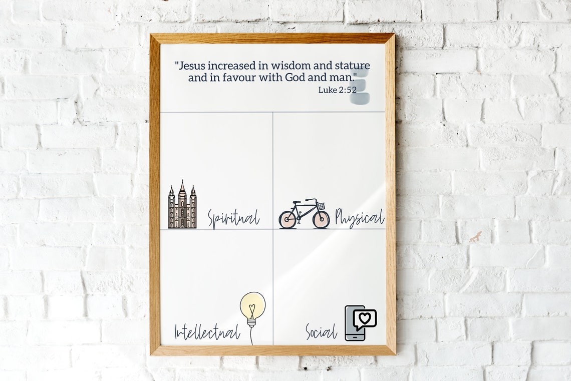 Four Goals Printable. Goal Prints. Spiritual, Physical, Intellectual ...