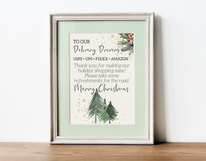 Delivery Driver Christmas Thank You Printable. Printable to Help Spread ...