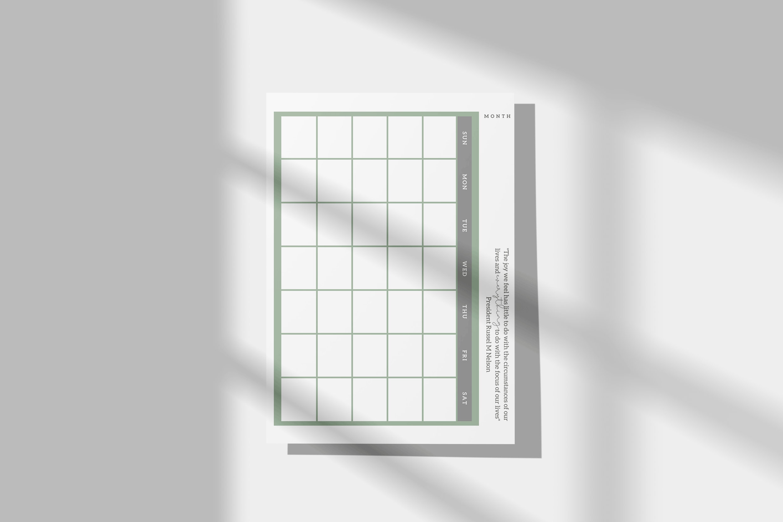 Printable Plain Blank Calendar. 12 Month Calendar. Desk Calendar ...