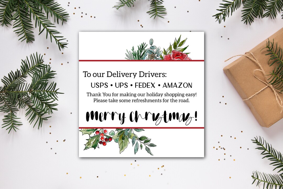 Delivery Driver Christmas Thank You Printable. Printable to Help Spread ...