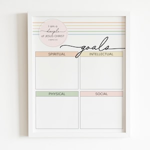 Four Goals Printable - Goal Prints. Spiritual, Physical, Intellectual ...