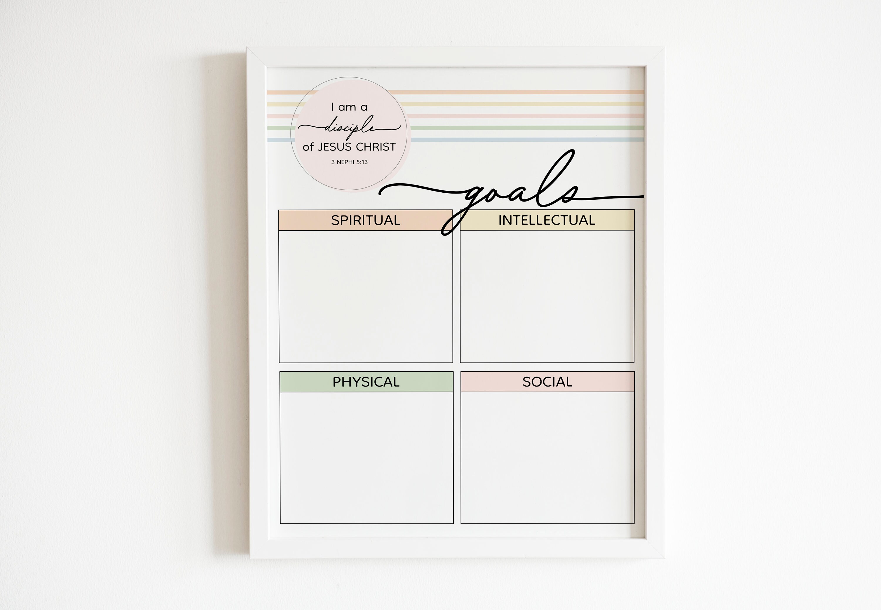 Four Goals Printable - Goal Prints. Spiritual, Physical, Intellectual ...