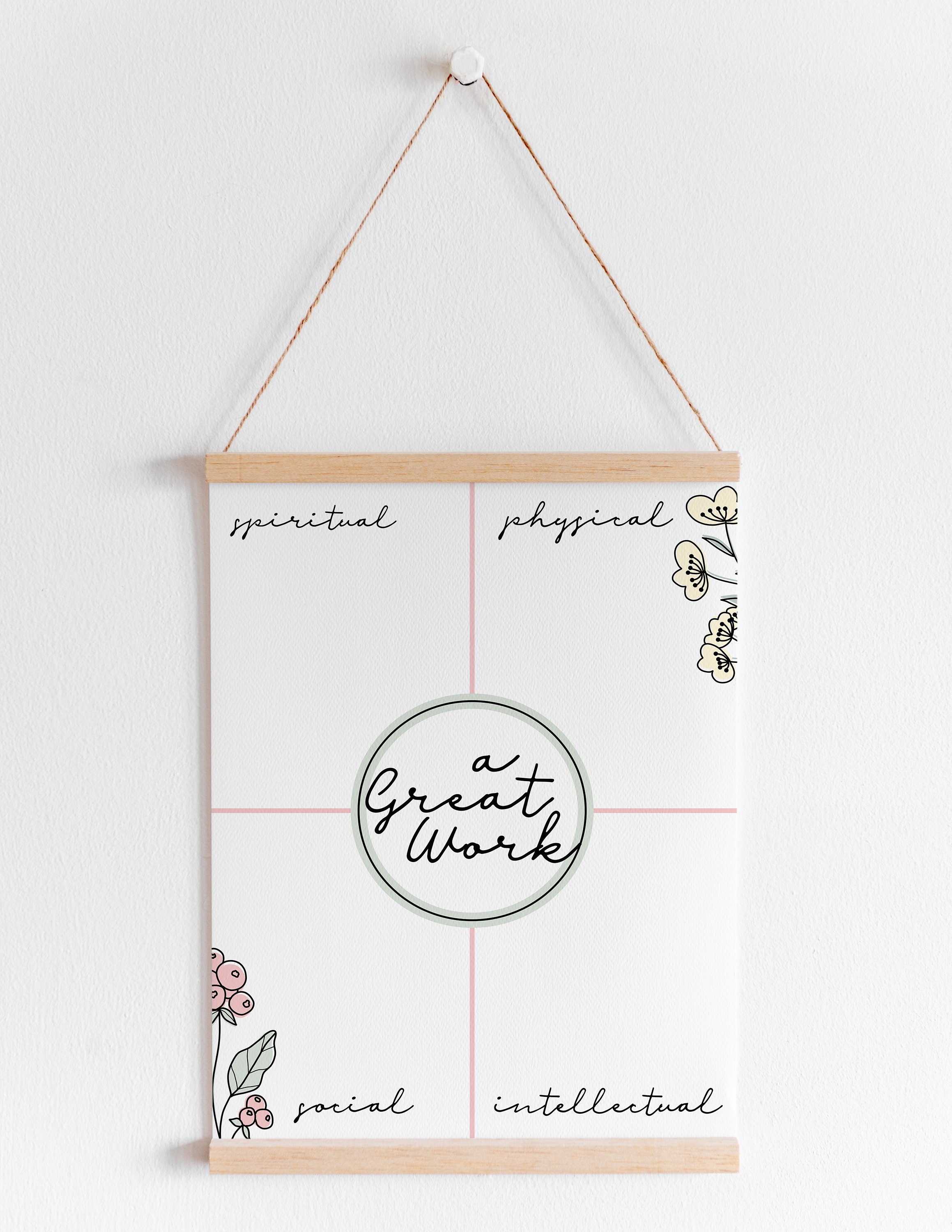 Four Goals Printable - A Great Work. Spiritual, Physical, Intellectual ...