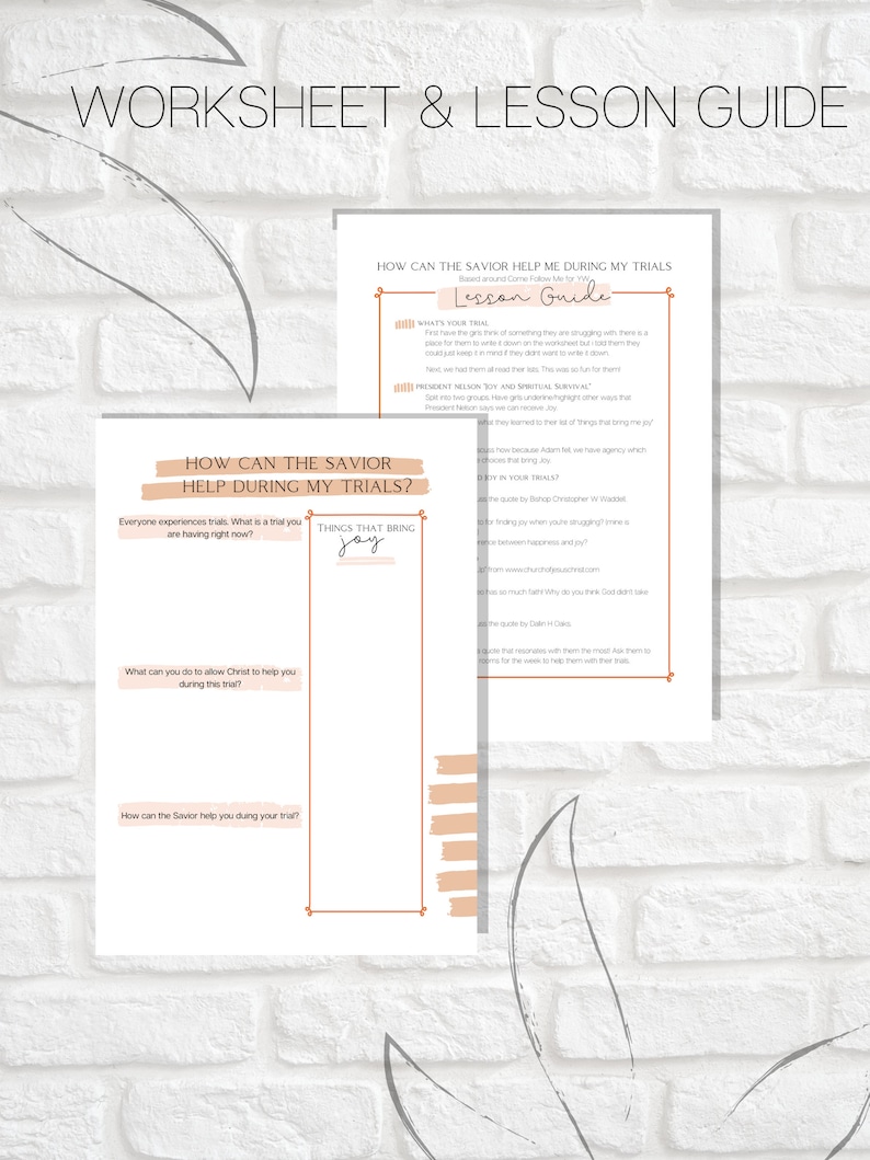 How Can the Savior Help Me During My Trials. LDS YW Lesson. Printable ...