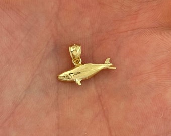 14k Solid Yellow Gold Merman Nautical Charm Fish Pendant - Etsy