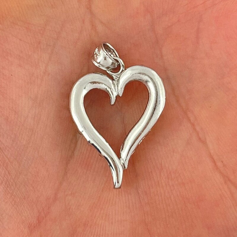 Sterling Silver Solid Heart Pendant - Etsy