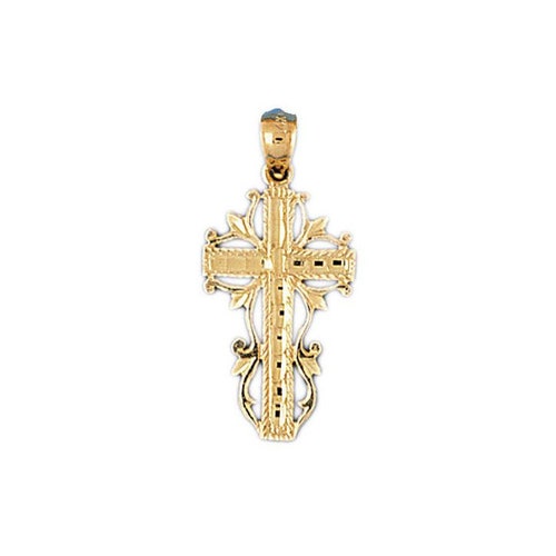 14k Solid Gold Cross Pendant Religious Pendant Necklace Charm - Etsy