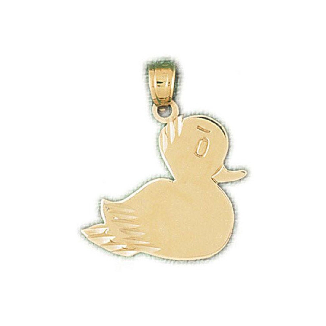 14k Solid Yellow Gold Baby Duck Charm Animal Bird Pendant - Etsy