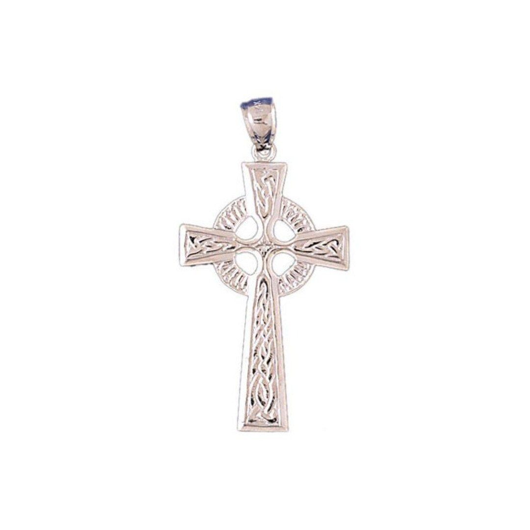 14k Solid Gold Cross Pendant Religious Pendant Necklace Charm - Etsy