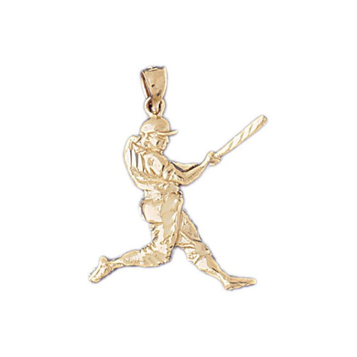 14k Solid Yellow Gold Baseball Charm Sports Pendant Baseball | Etsy