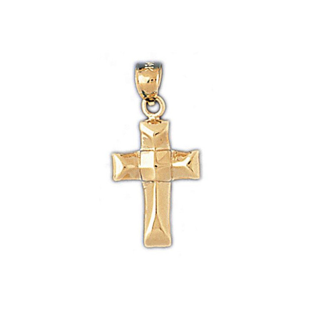 14k Solid Gold Cross Pendant Religious Pendant Necklace Charm - Etsy