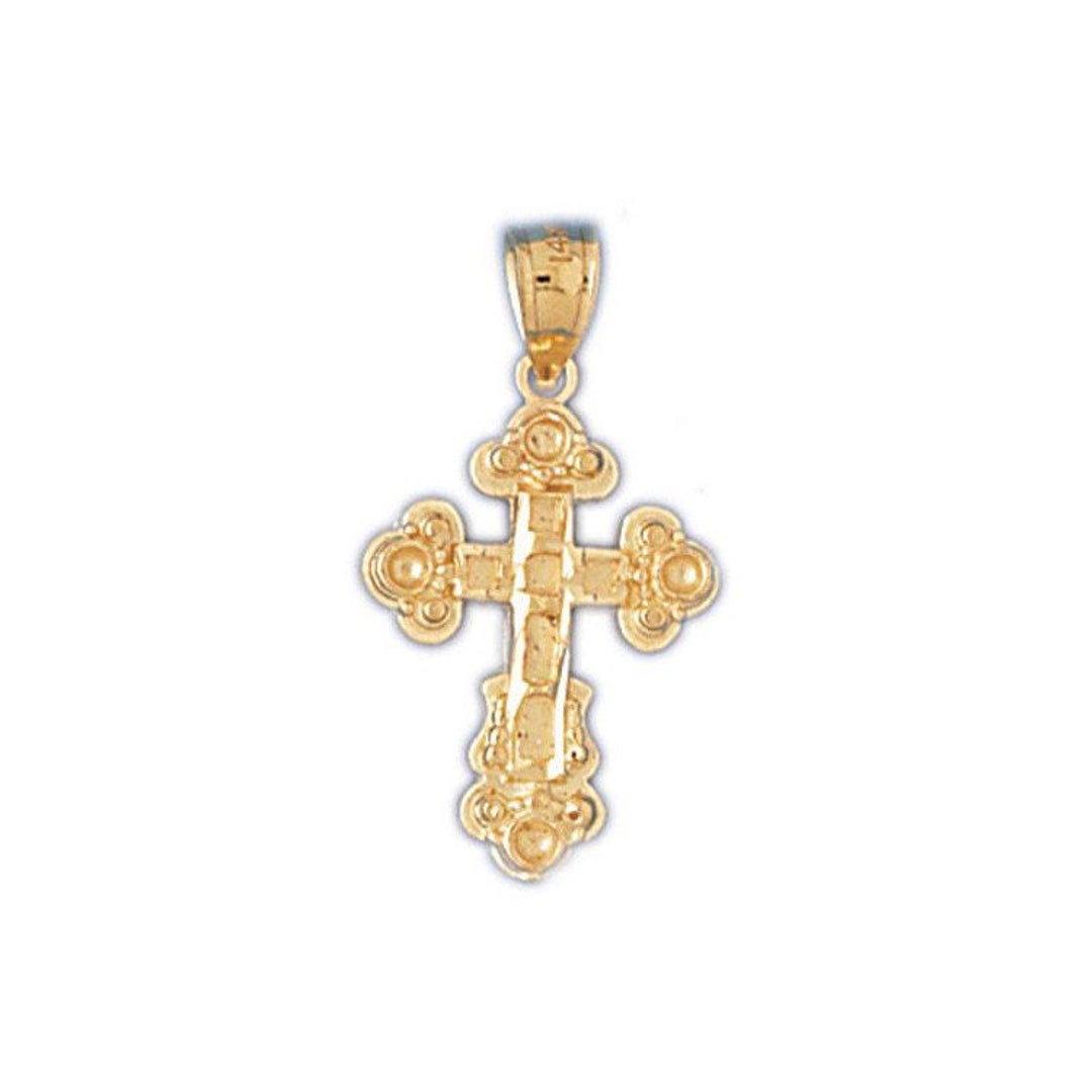 14k Solid Gold Cross Pendant Religious Pendant Necklace Charm - Etsy
