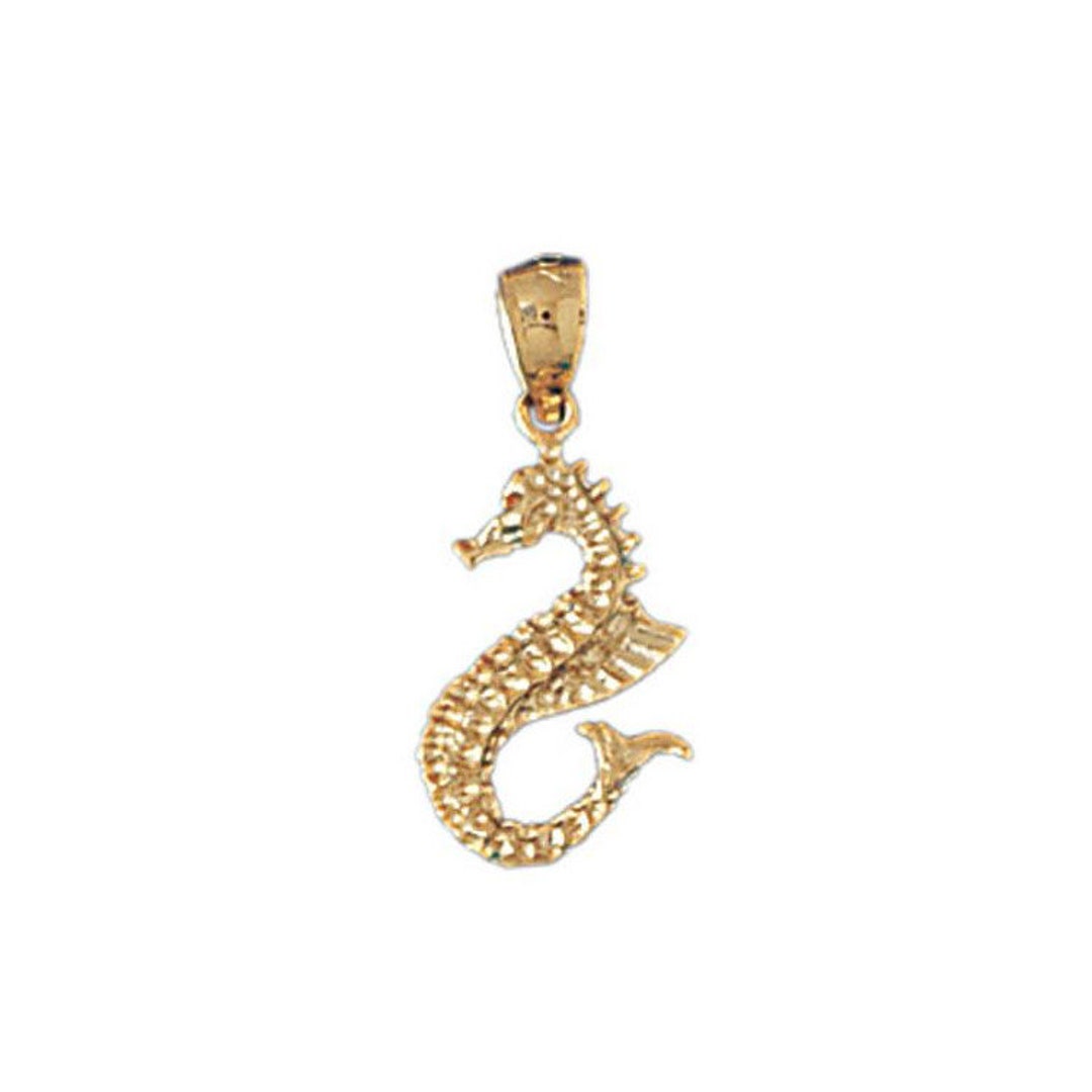 14k Gold Seahorse Pendant Nautical Charm - Etsy