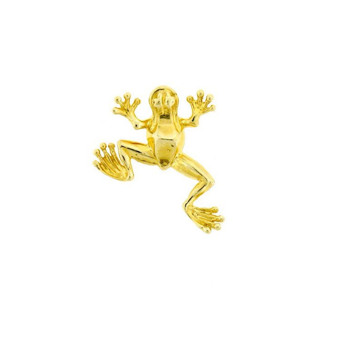 14k Solid Yellow Gold Frog Nautical Charm - Etsy