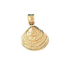 14k Yellow Gold Shell Nautical Charm Pendant - Etsy