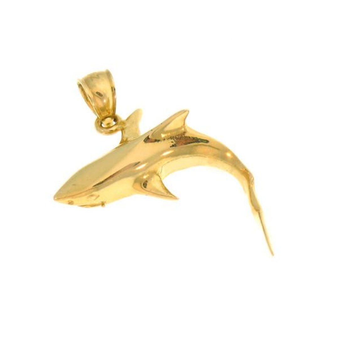 14k Gold Shark Pendant Nautical Charm - Etsy