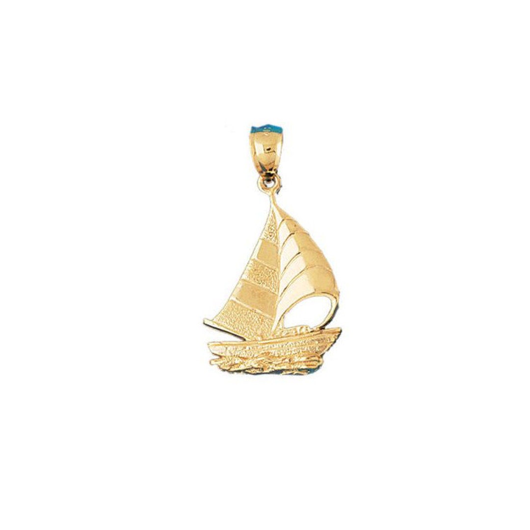 14k Yellow Gold Sailboat Charm Nautical Pendant Gift - Etsy