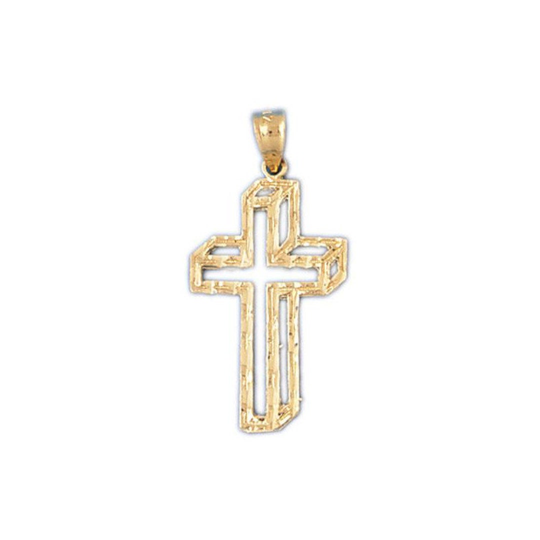 14k Solid Gold Cross Pendant Religious Pendant Necklace Charm - Etsy