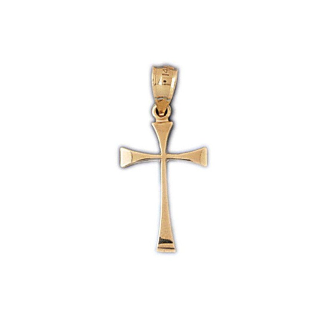 14k Solid Gold Cross Pendant Religious Pendant Necklace Charm - Etsy
