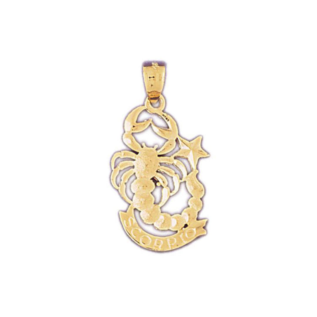 Solid 14k Yellow Gold Scorpio Zodiac Sign Charm Horoscope Symbol ...