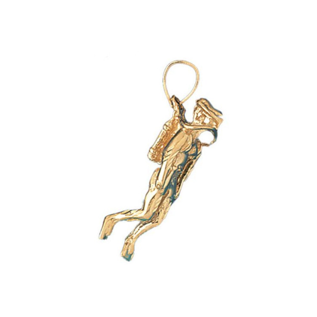 14k Gold Scuba Diver Pendant Nautical Charm - Etsy