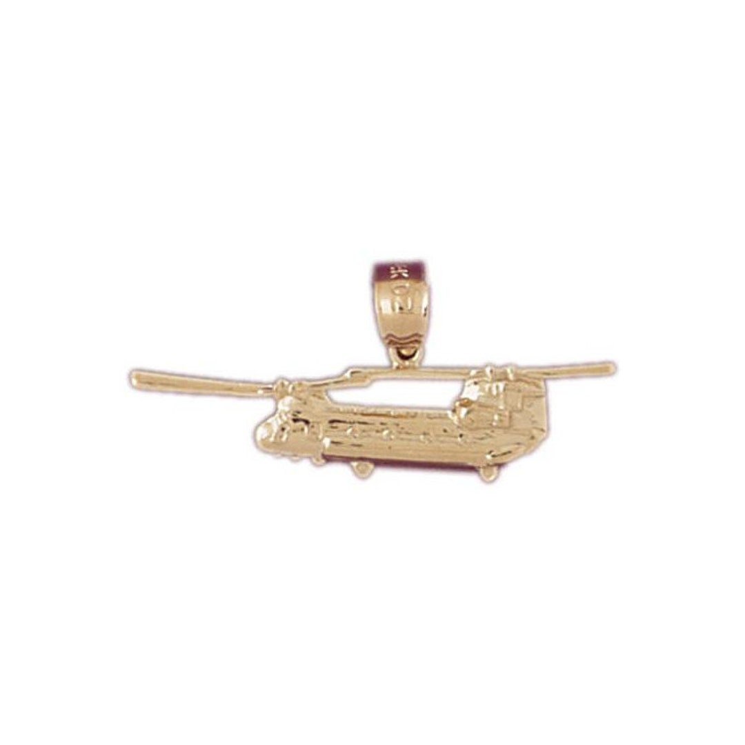 14k Solid Yellow Gold Helicopter Charm Military Army Pendant Gift - Etsy