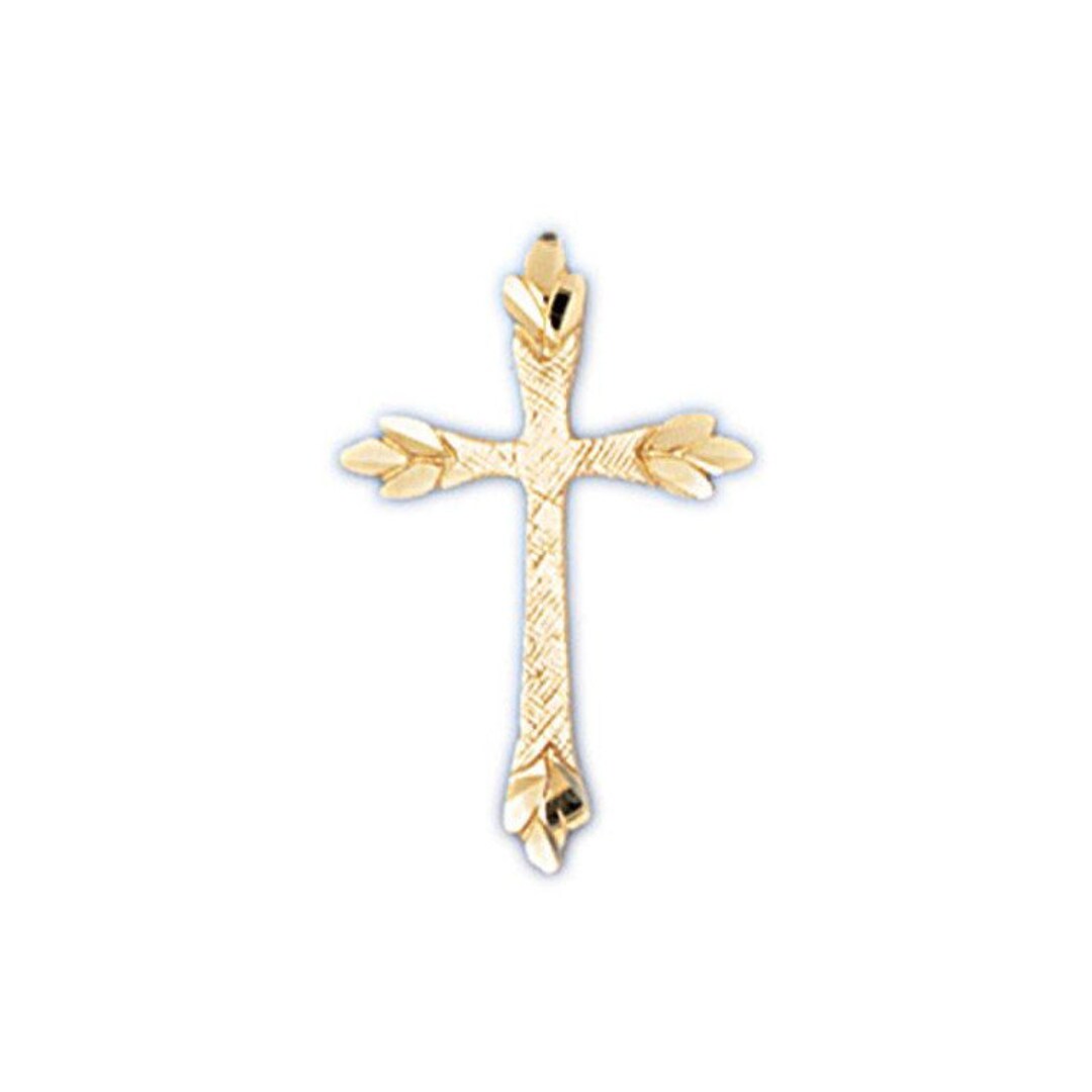 14k Solid Gold Cross Pendant Religious Pendant Necklace Charm - Etsy