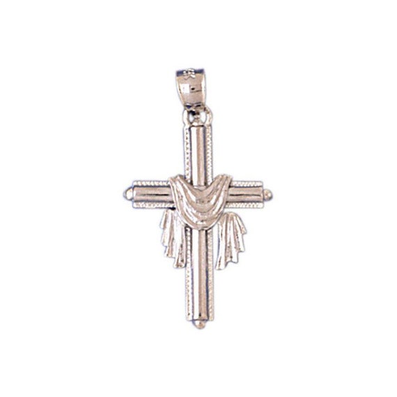 14k Solid Gold Cross Pendant Religious Pendant Necklace Charm - Etsy