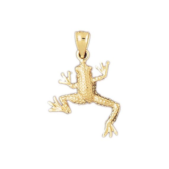 14k Solid Yellow Gold Frog Nautical Charm - Etsy