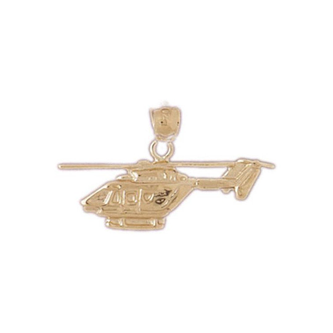 14k Solid Yellow Gold Helicopter Charm Military Army Pendant Gift - Etsy