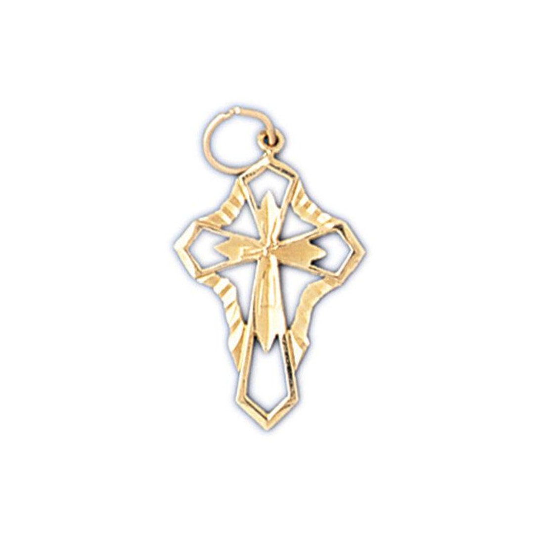 14k Solid Gold Cross Pendant Religious Pendant Necklace Charm - Etsy