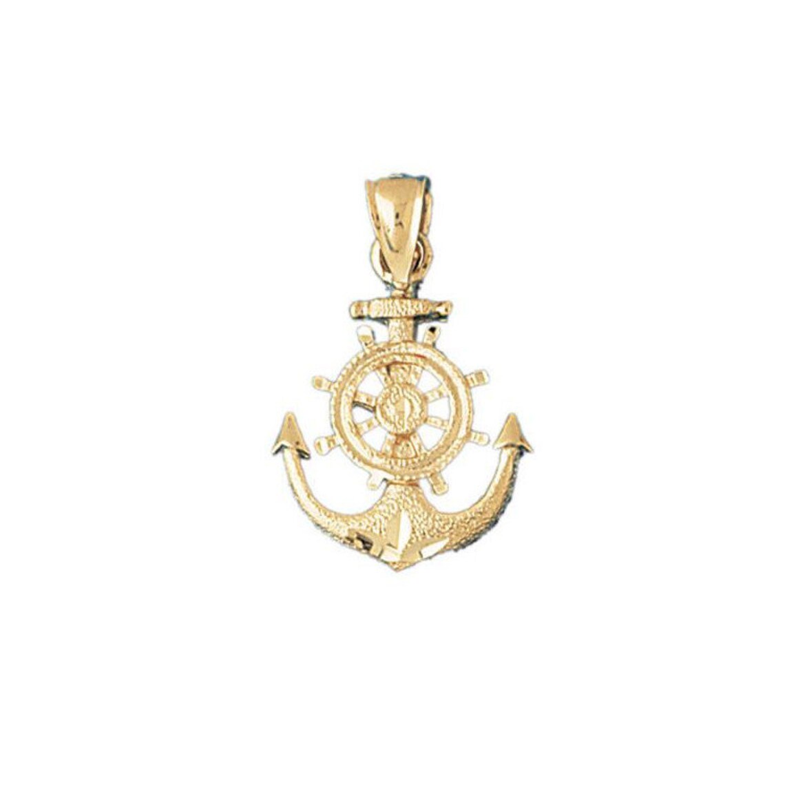 14k Solid Yellow Gold Anchor Charm Pendant Nautical Charm - Etsy
