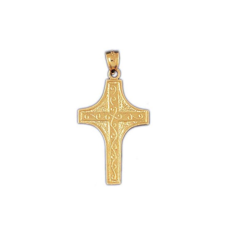 14k Solid Gold Cross Pendant Religious Pendant Necklace Charm | Etsy