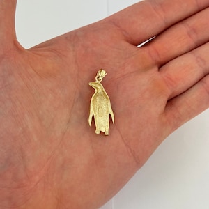 14k Solid Yellow Gold Penguin Charm Animal Pendant - Etsy