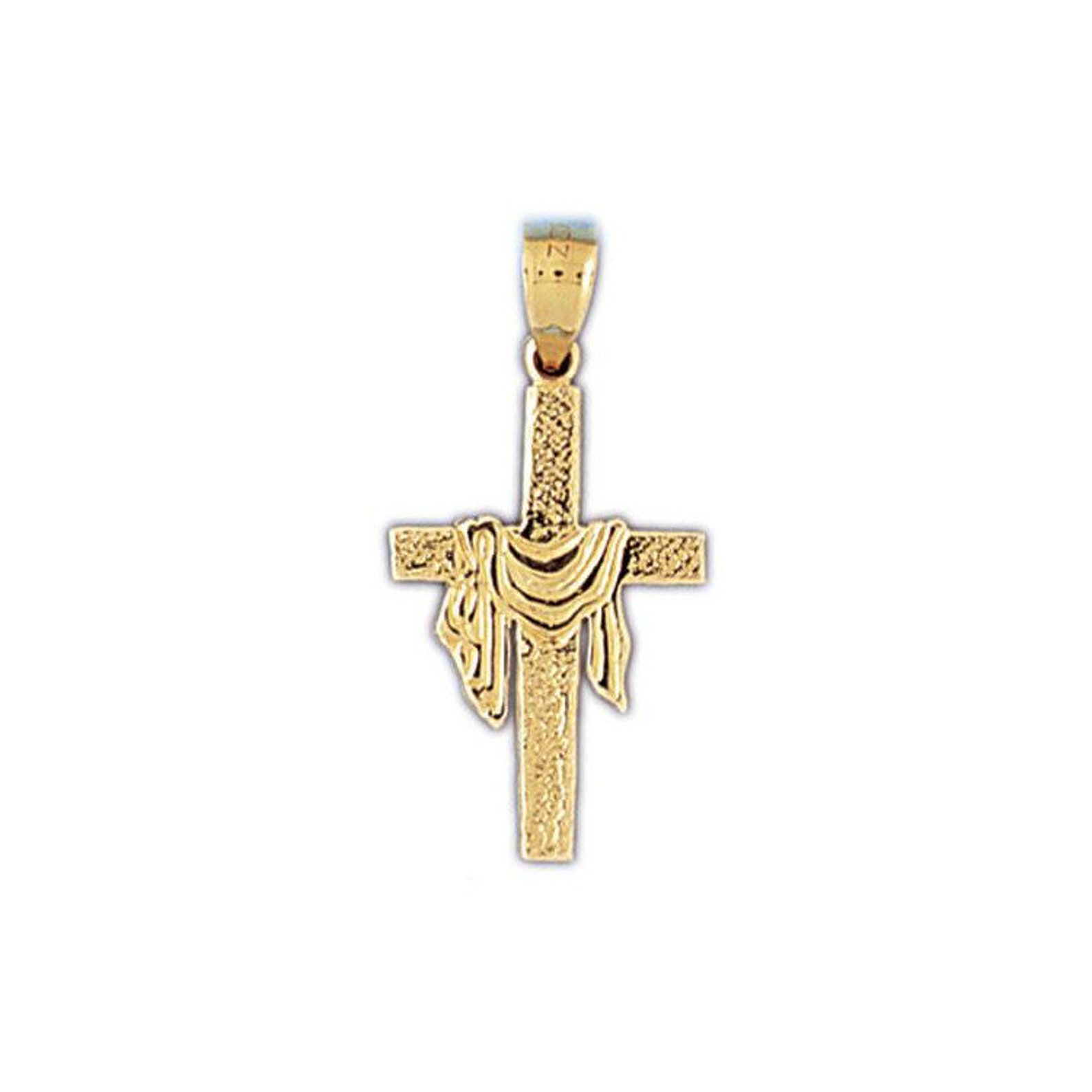 14k Solid Gold Cross Pendant Religious Pendant Necklace Charm - Etsy