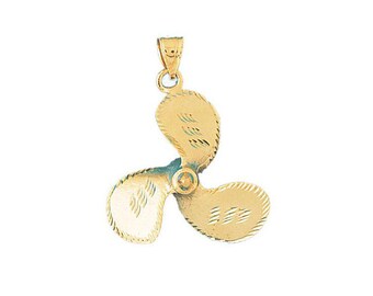 14k Solid Yellow Gold Gold Boat Propeller Charm Nautical | Etsy