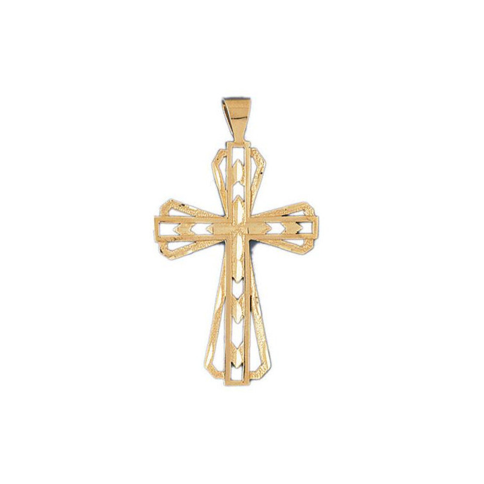 14k Solid Gold Cross Pendant Religious Pendant Necklace Charm - Etsy