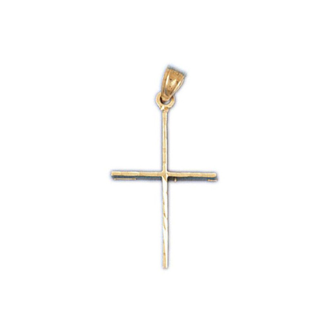 14k Solid Gold Cross Pendant Religious Pendant Necklace Charm - Etsy