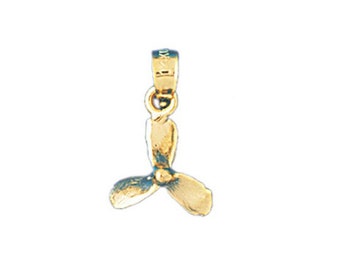 14k Solid Yellow Gold Gold Boat Propeller Charm Nautical | Etsy