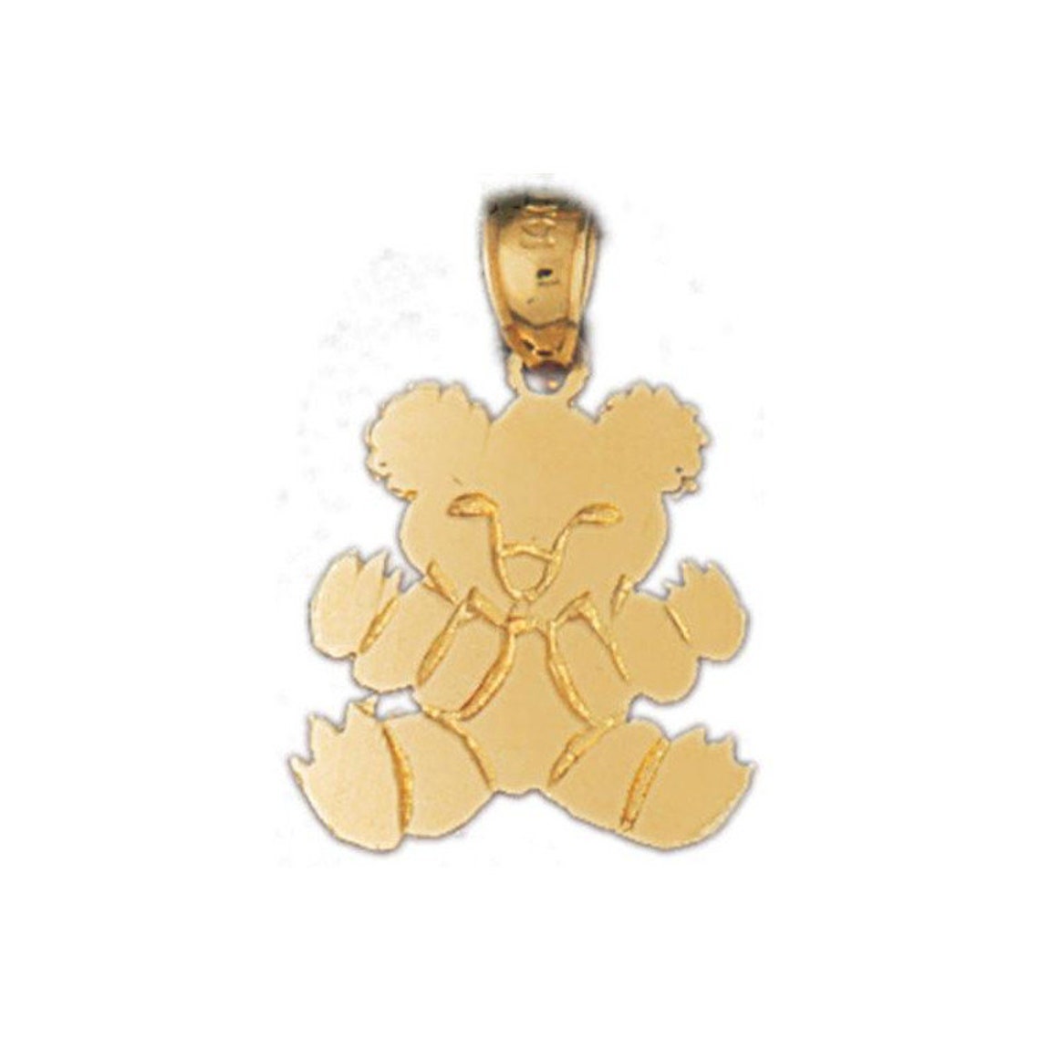 14k Solid Yellow Gold Teddy Bear Charm Animal Baby Bear - Etsy