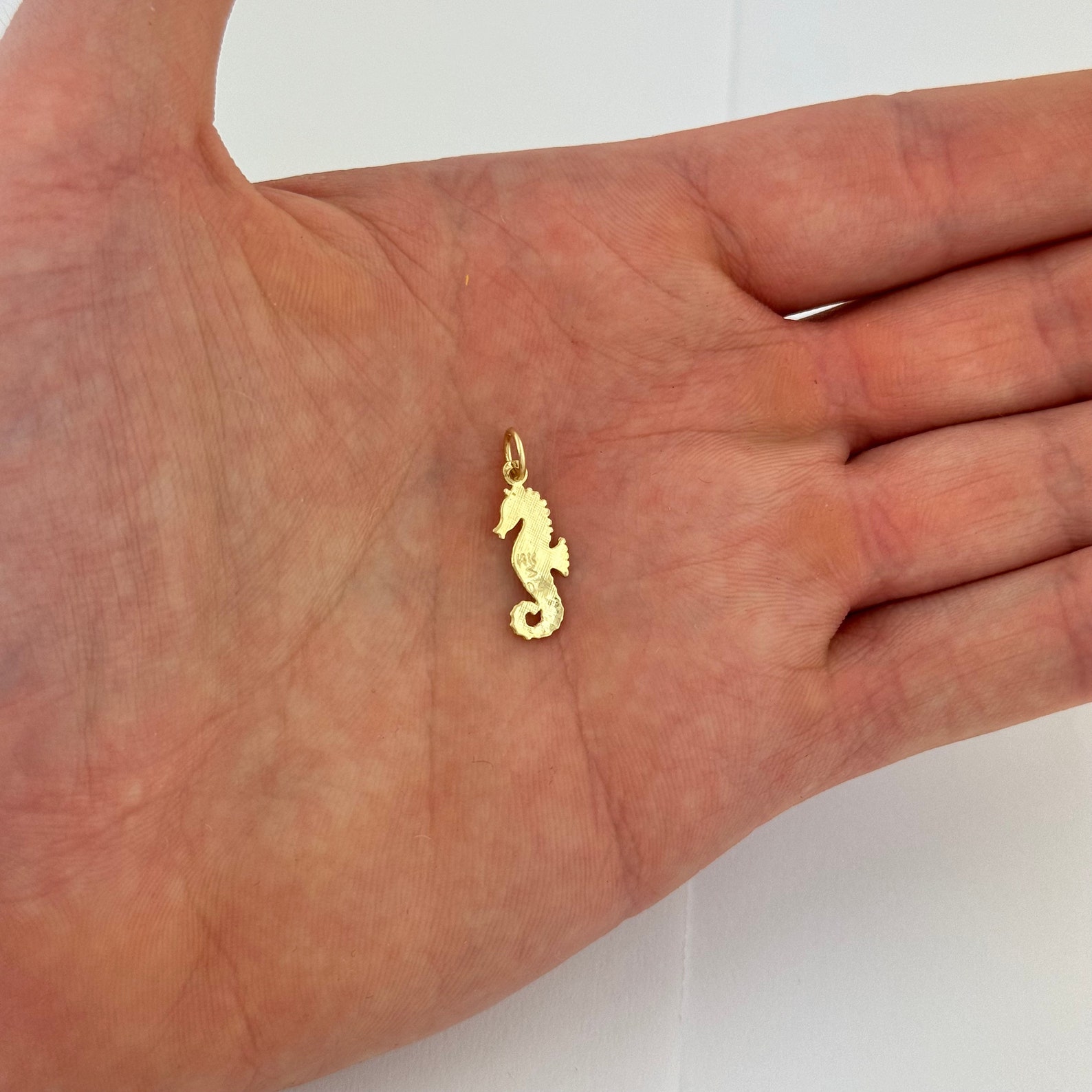 14k Gold Seahorse Pendant Nautical Charm - Etsy