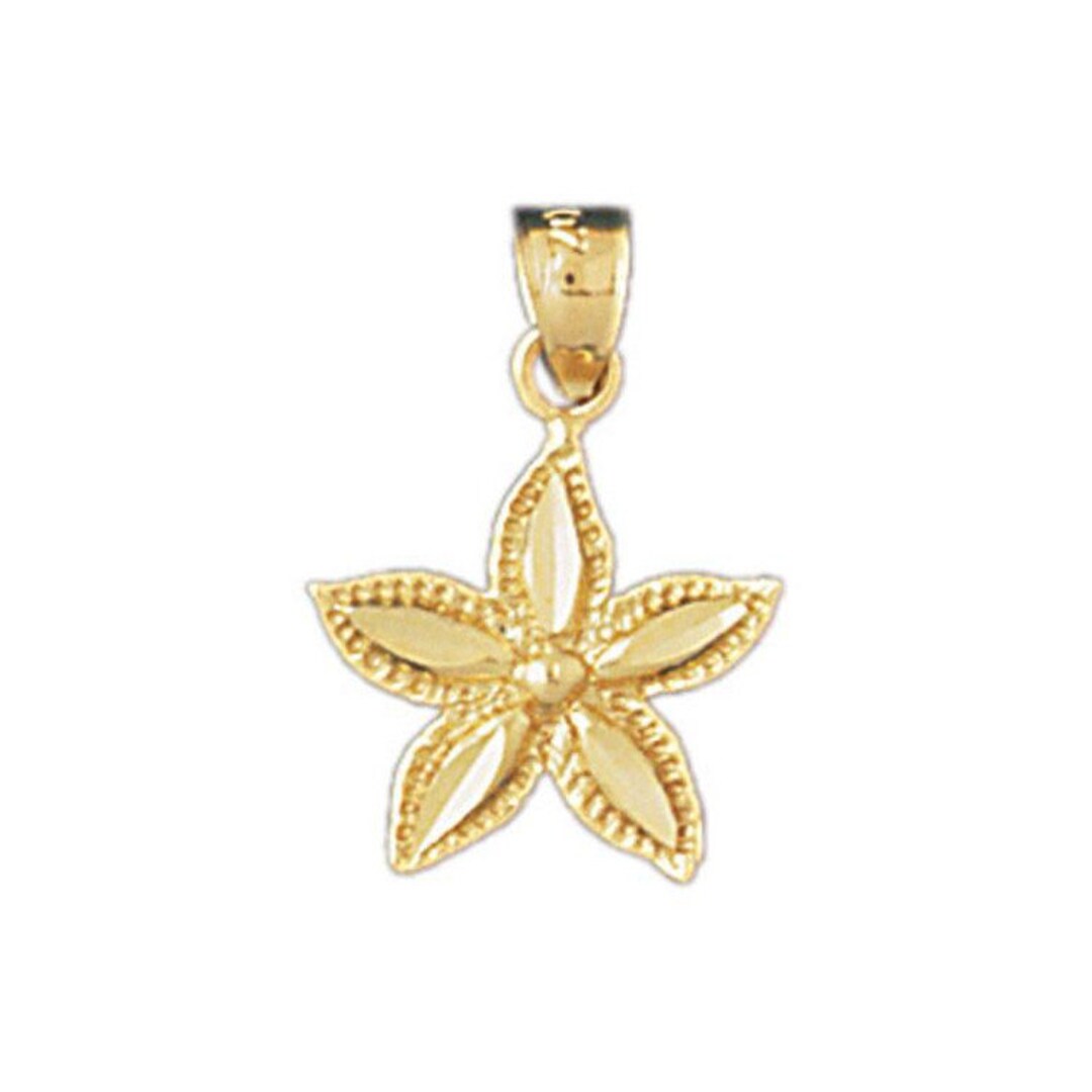 14k Gold Starfish Nautical Charm Beachpendant - Etsy