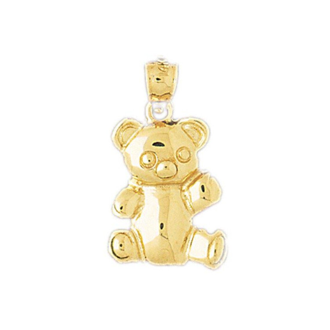 14k Solid Yellow Gold Teddy Bear Charm Animal Baby Bear - Etsy