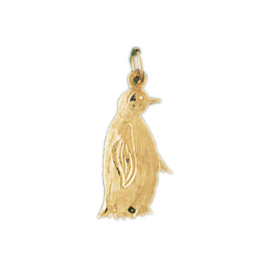 14k Solid Yellow Gold Penguin Charm Animal Pendant - Etsy
