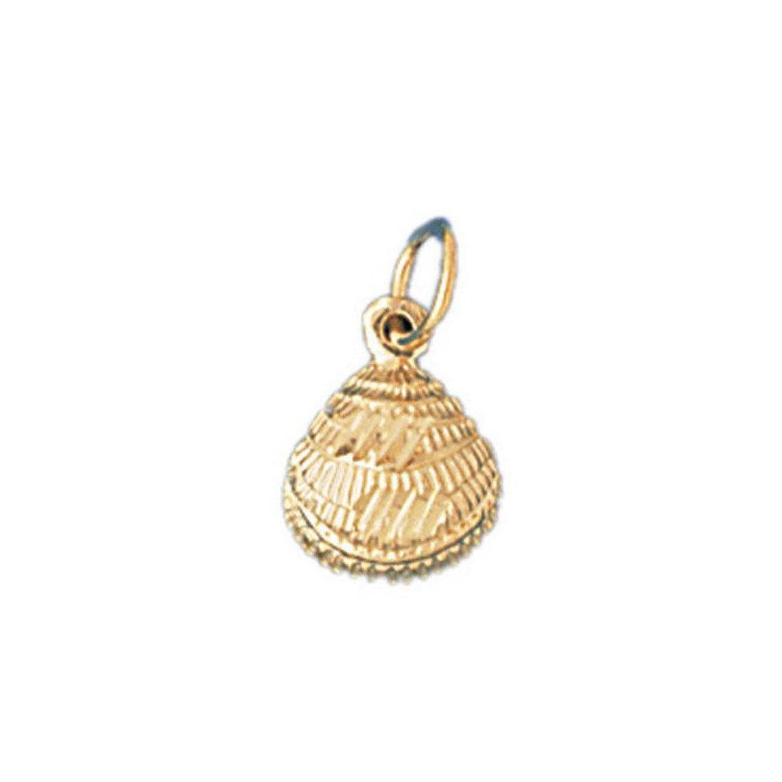 14k Yellow Gold Shell Nautical Charm Pendant - Etsy