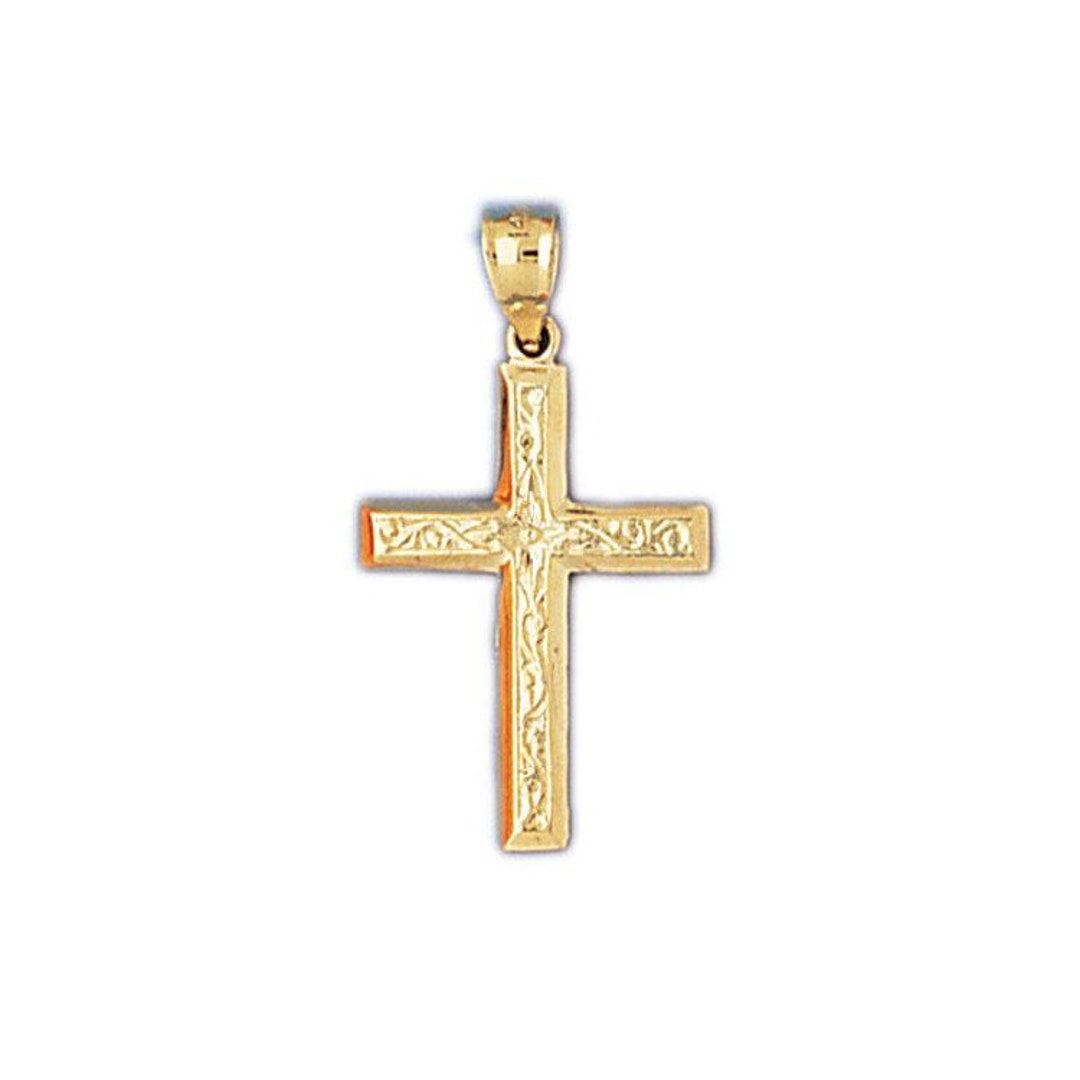 14k Solid Gold Cross Pendant Religious Pendant Necklace Charm - Etsy