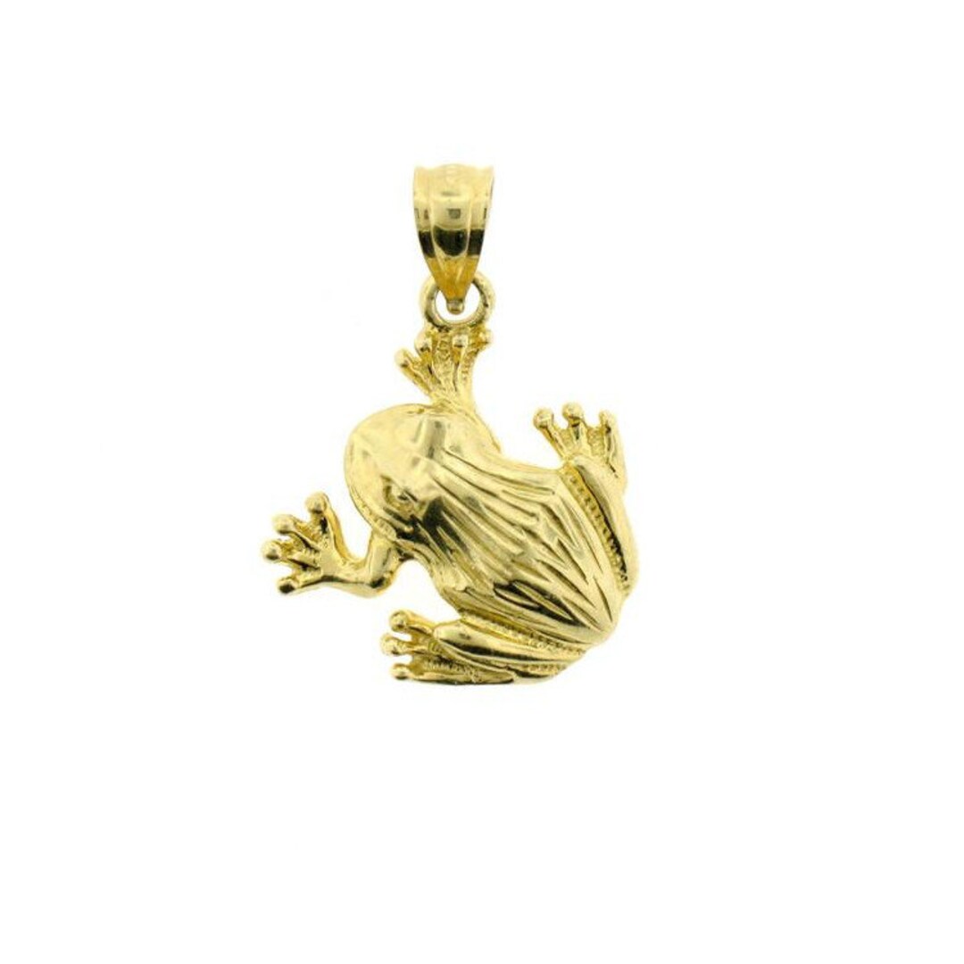 14k Solid Yellow Gold Frog Nautical Charm - Etsy