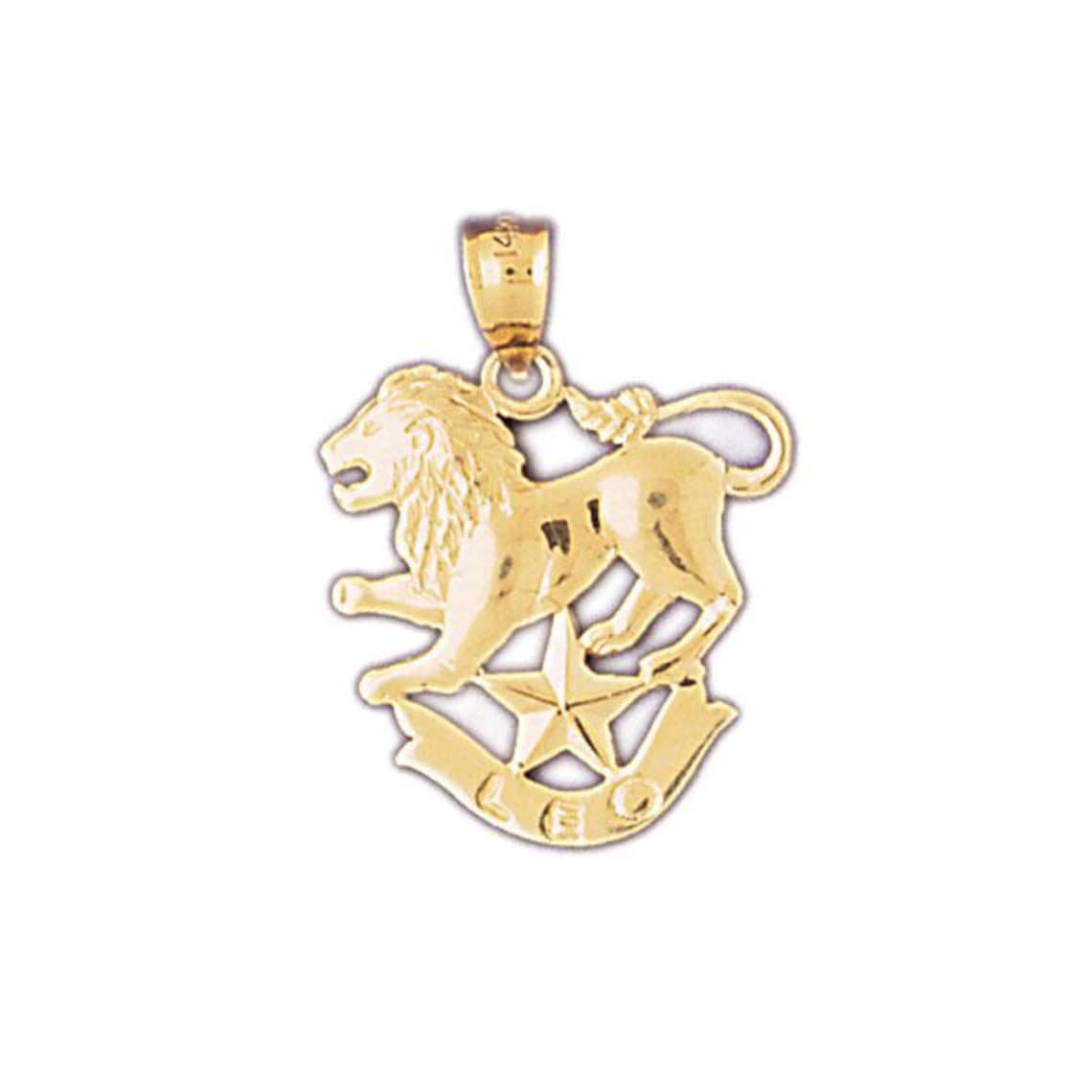 Solid 14k Yellow Gold Leo Zodiac Sign Charm Lion Horoscope - Etsy